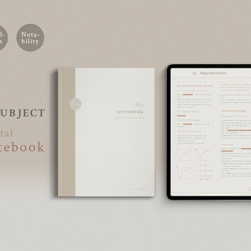 Digital Notebook Cream Beige Color Goodnotes Notability - Etsy