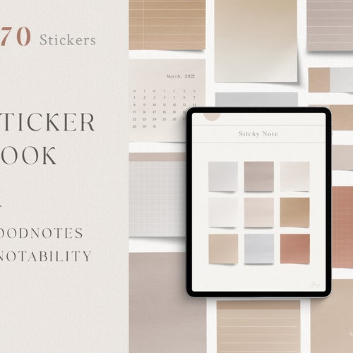 Digital Neutral Sticky Notes Digital Planner Stickers for - Etsy