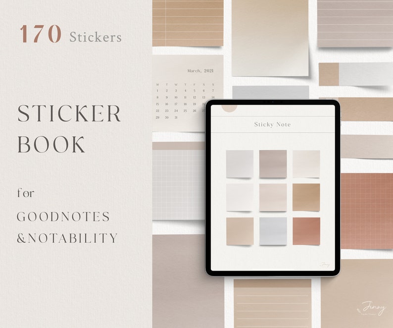 Digital Planner Stickers Set Minimal Neutral Color Sticky - Etsy