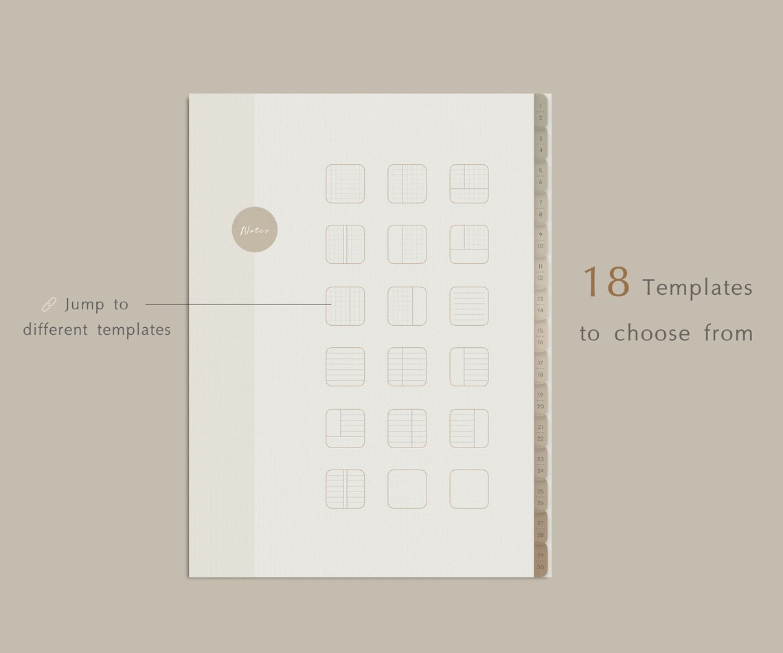 Digital Notebook Cream Beige Color Goodnotes Notability - Etsy