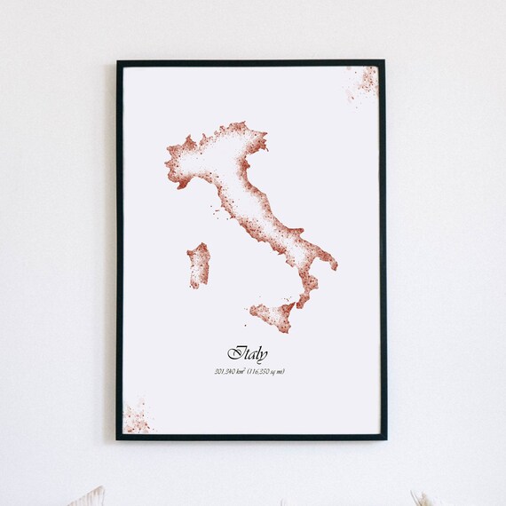 Printable Italy map minimalist Italy map decorative wall | Etsy