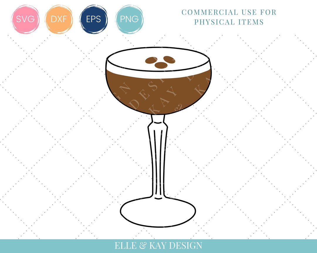 SVG for Cocktail Sign Espresso Martini SVG Martini SVG for Cocktail Bar ...