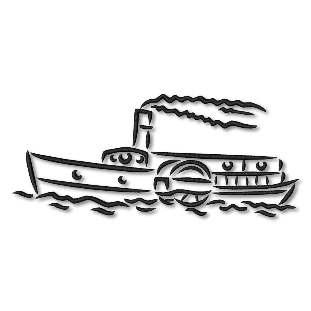 Steamboat Embroidery Designs Sketch Machine Instant Digital Download ...