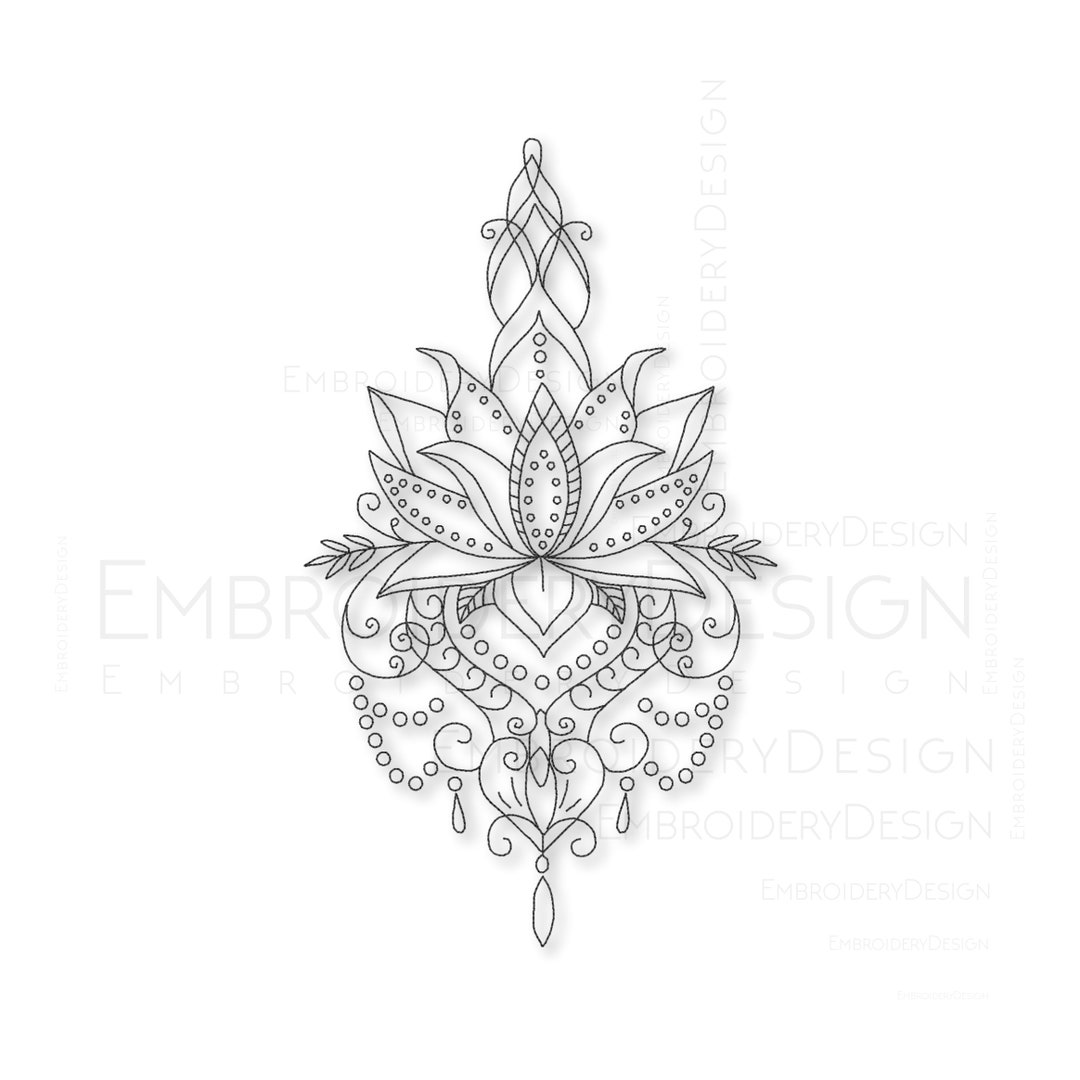 Lotus Mandala Flower Embroidery Designs Machine Instant Digital ...