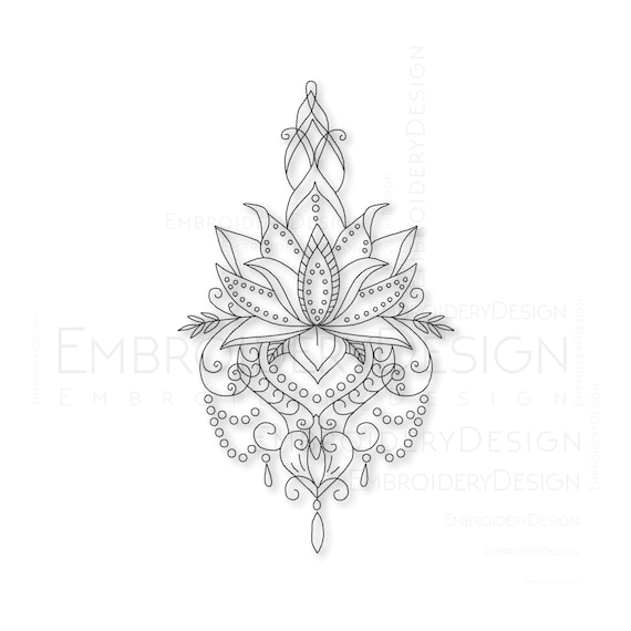 Lotus Mandala Flower Embroidery Designs Machine Instant | Etsy
