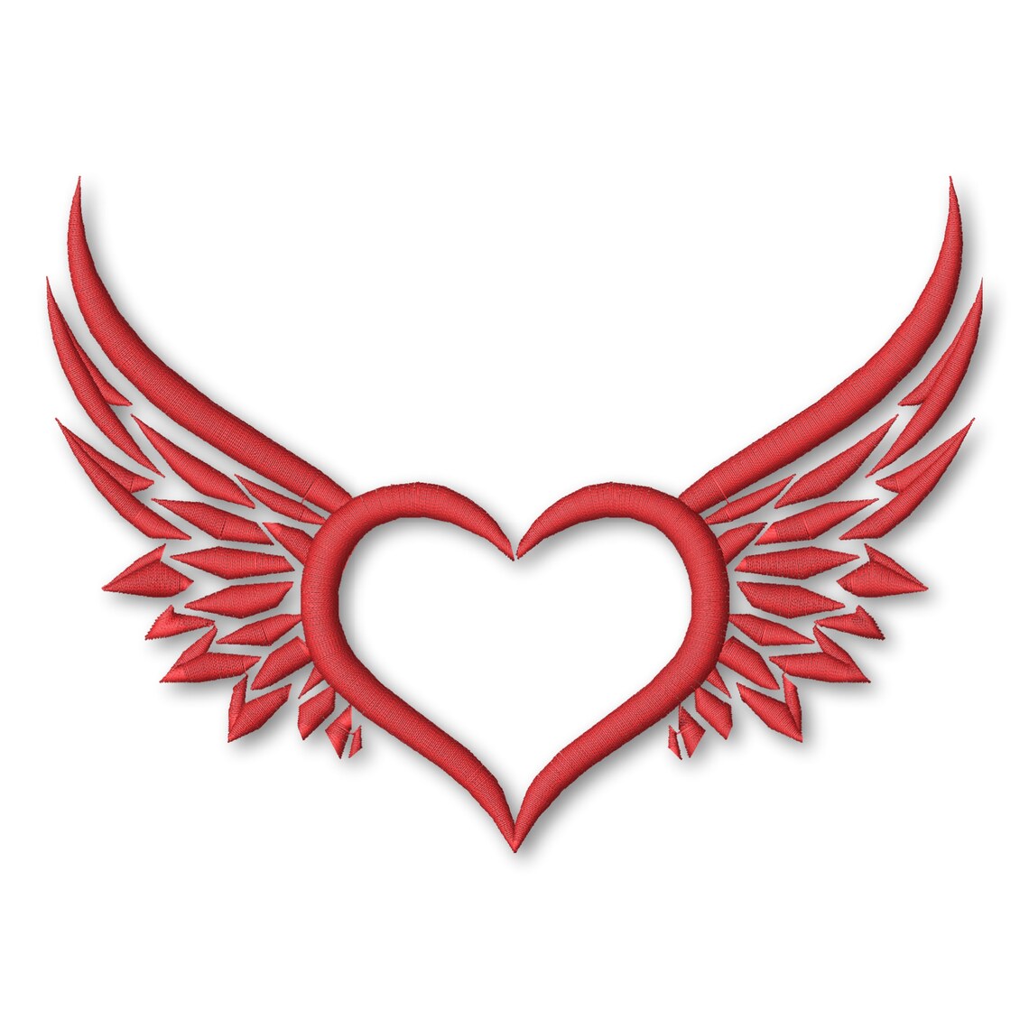 Heart With Wings Embroidery Designs Machine Instant Digital | Etsy