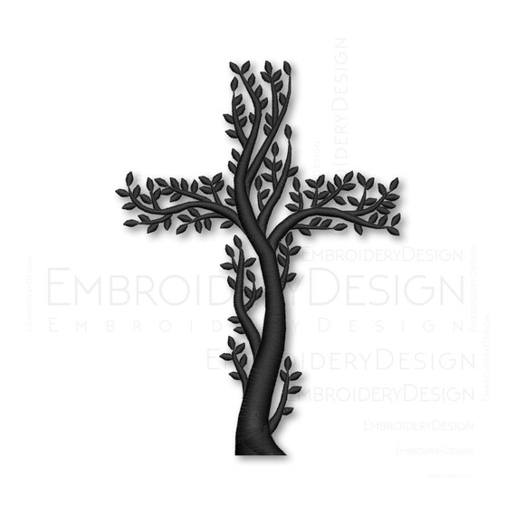 Christian Cross in the Form of Tree Embroidery Designs Machine - Etsy