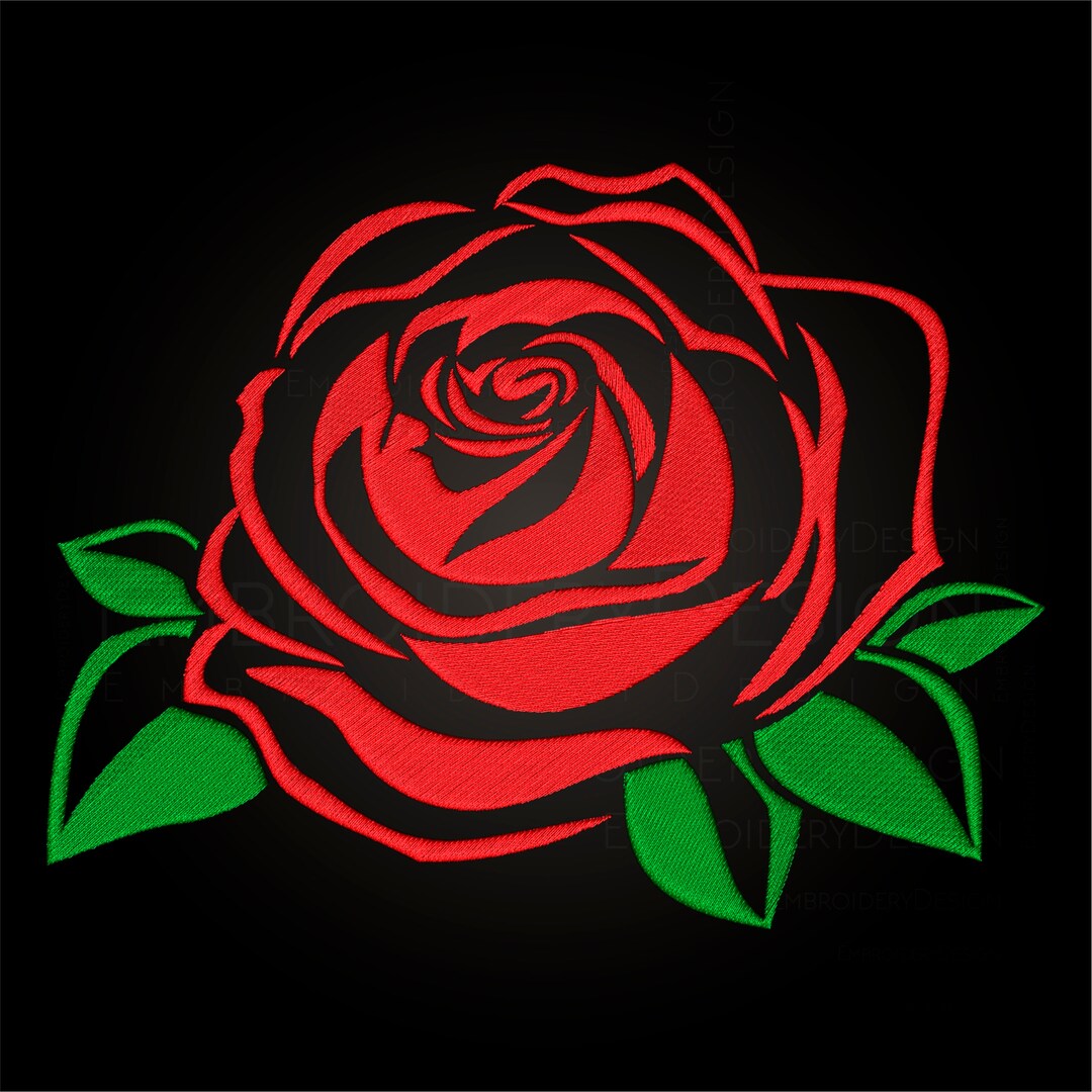 Red Rose Flower Embroidery Designs Machine Instant Digital Download Pes ...