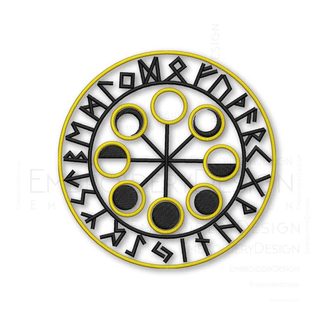 Viking Moon Symbol Embroidery Designs Sketch Machine Instant Digital ...