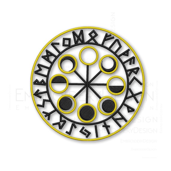 Viking Moon Symbol Embroidery Designs Sketch Machine Instant | Etsy
