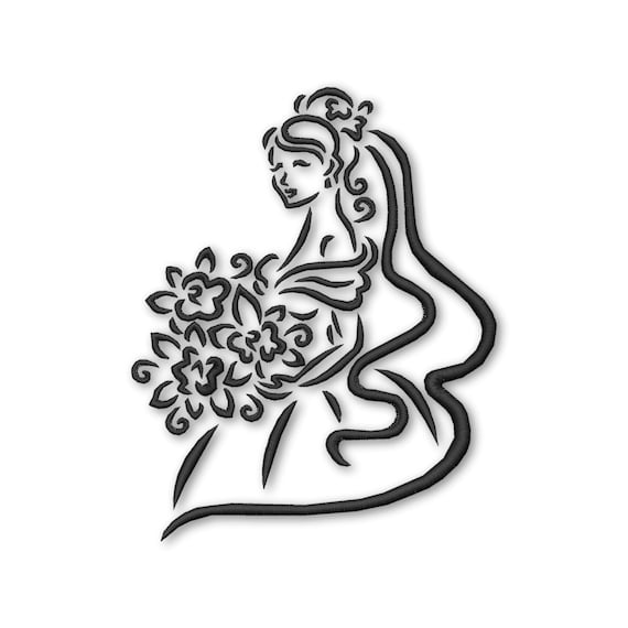 Bride Wedding Embroidery Designs Machine Instant Digital | Etsy