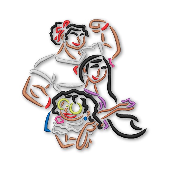 Isabela Luisa Mirabel Embroidery Designs Sketch Machine - Etsy