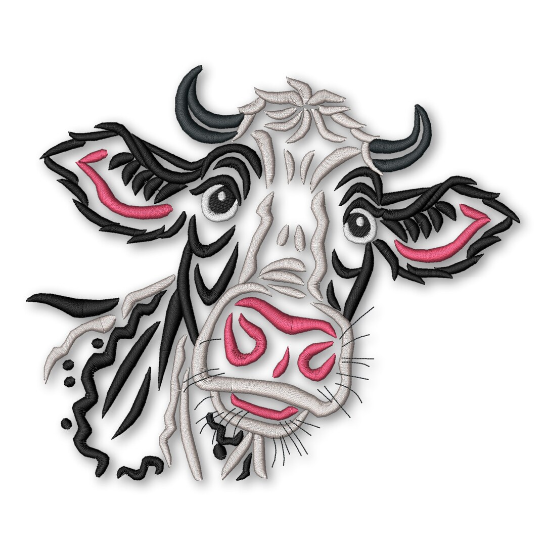 Cute and Crazy Cow Embroidery Designs Machine Instant Digital Download ...