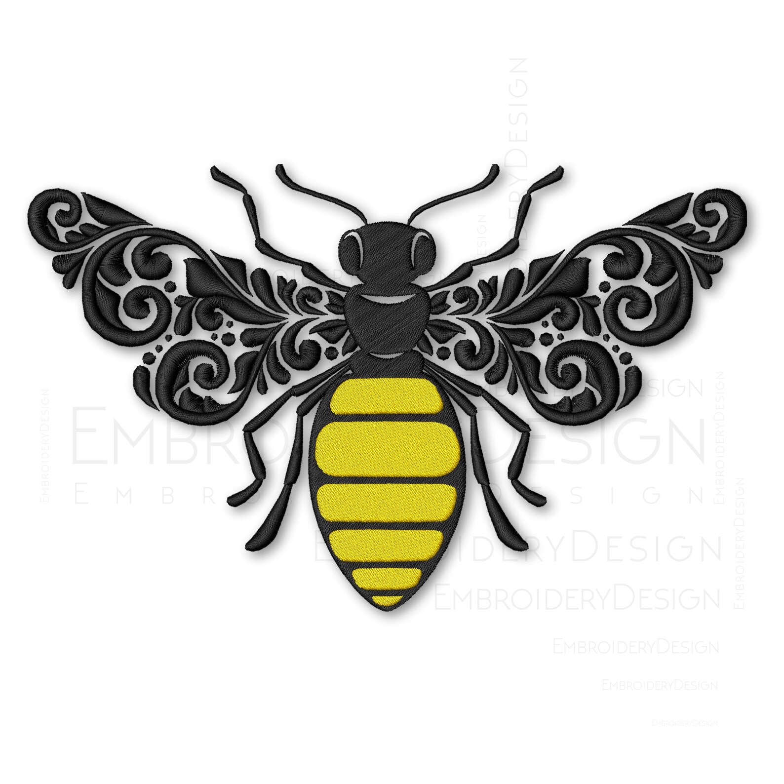 Bee Honeybee Embroidery Designs Machine Instant Digital | Etsy
