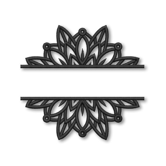 Mandala Split Monogram V1 Embroidery Designs Machine Instant | Etsy