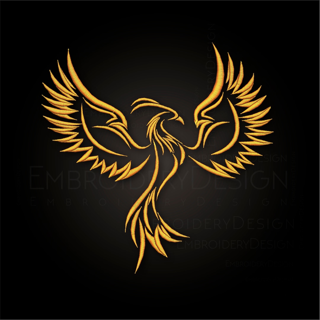 Phoenix Bird Embroidery Designs Sketch Machine Instant Digital Download ...