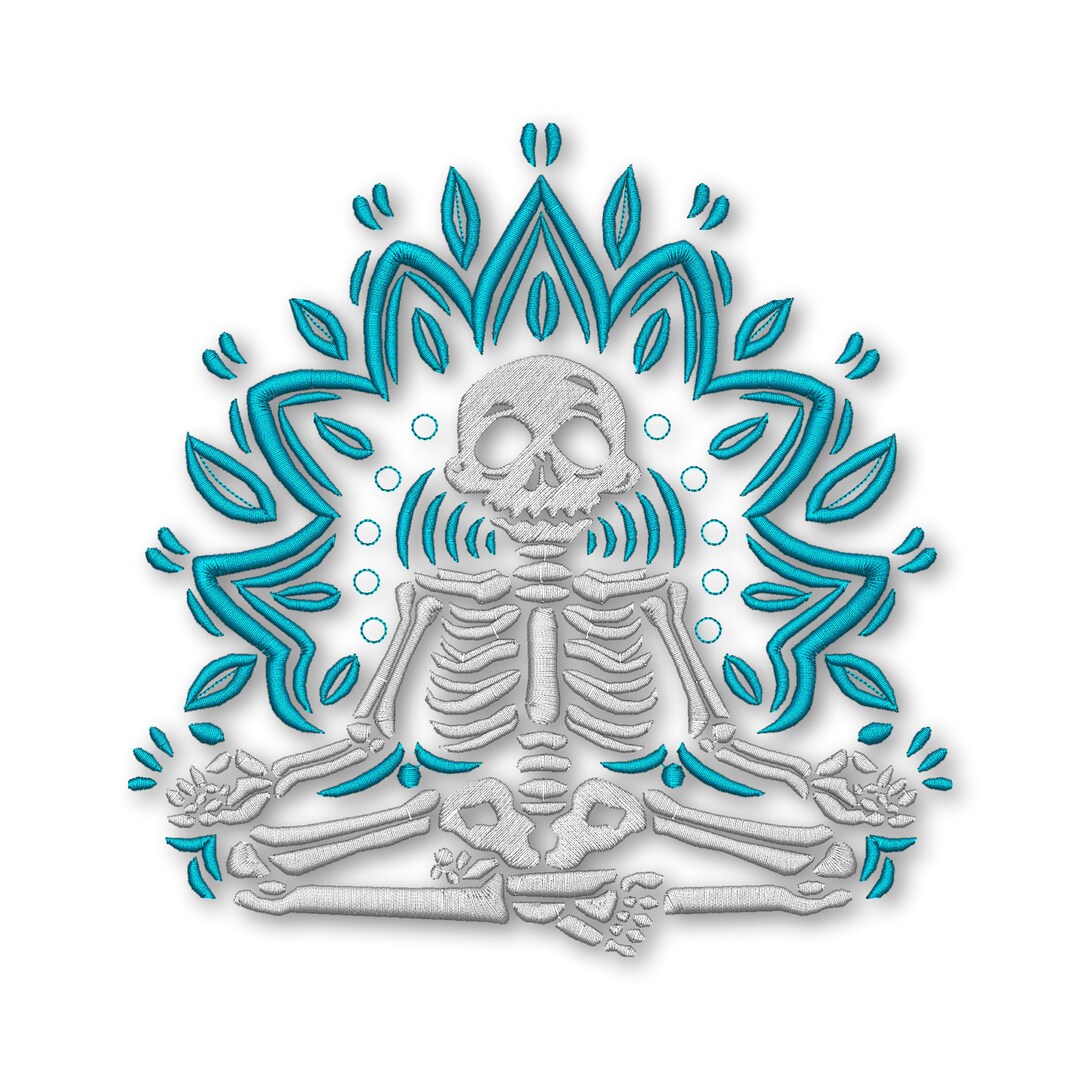 Skeleton Meditating Embroidery Designs Machine Instant Digital Download ...
