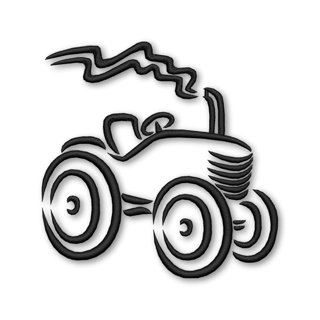 Tractor Sketch V4 Embroidery Designs Machine Instant Digital Download ...