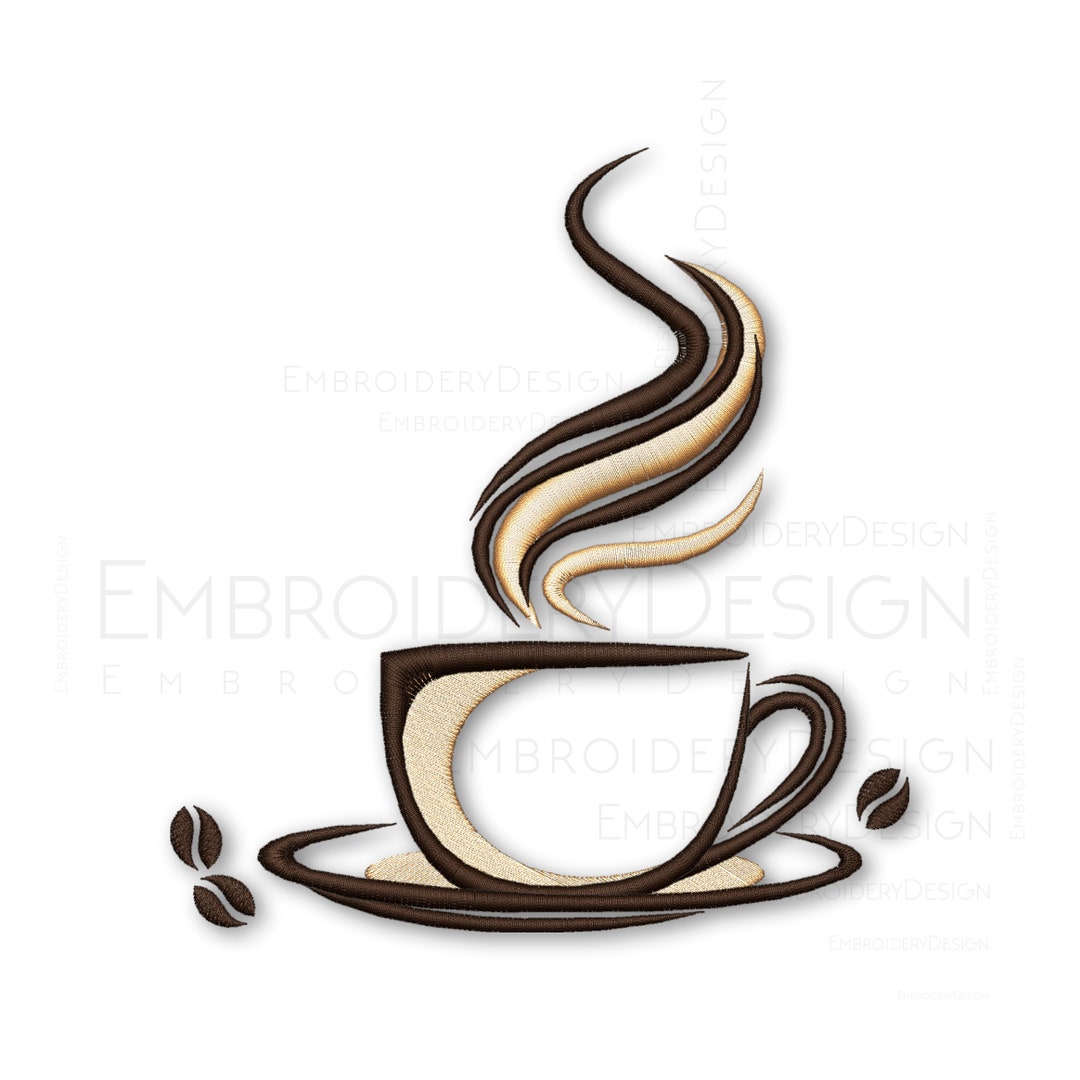 Coffee Cup Embroidery Designs Machine Instant Digital Download Pes Hus ...
