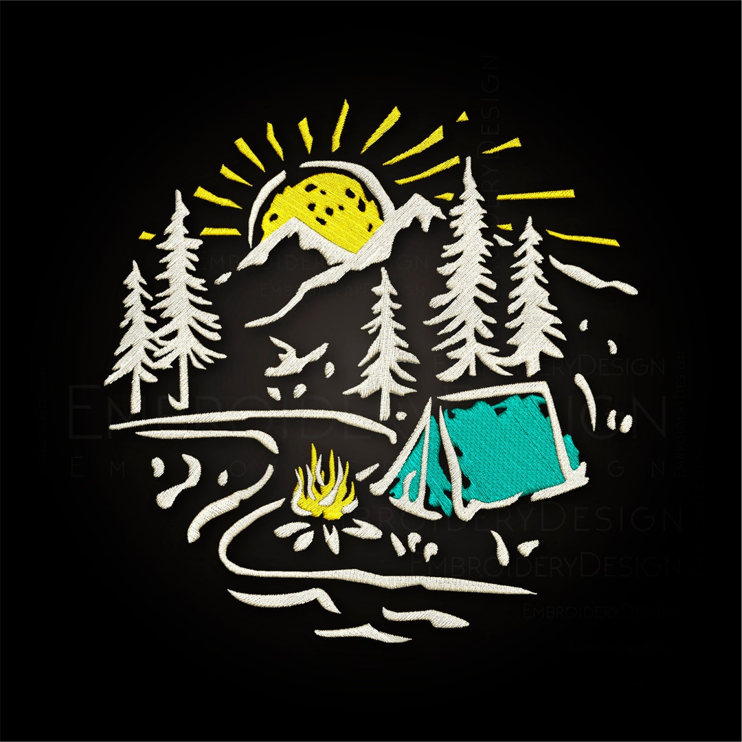 Camping Landscape Embroidery Designs Machine Instant Digital Download ...