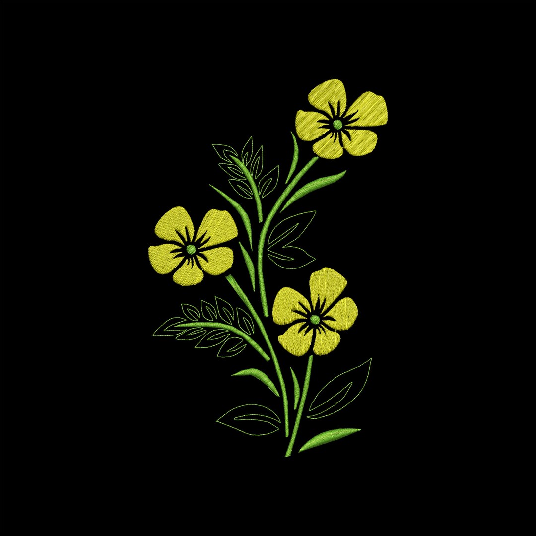 Buttercup Flower Embroidery Designs Machine Instant Digital Download ...