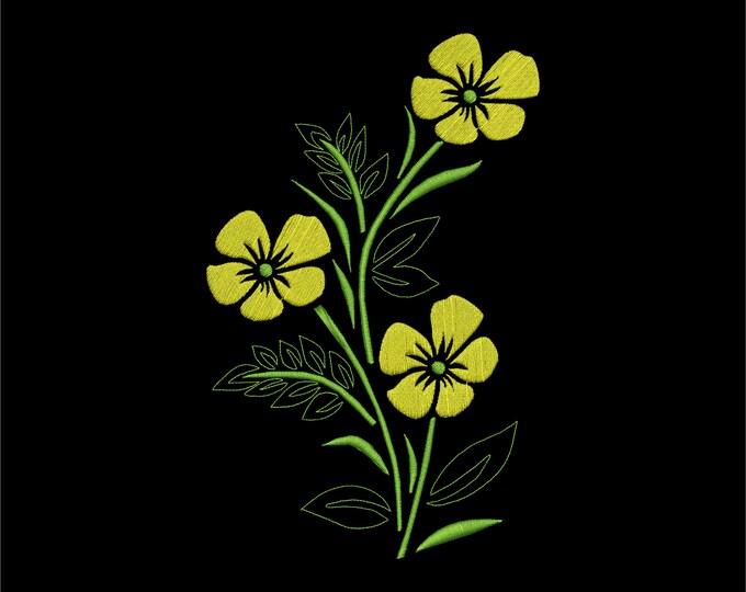 Buttercup Flower Embroidery Designs Machine Instant Digital Download ...