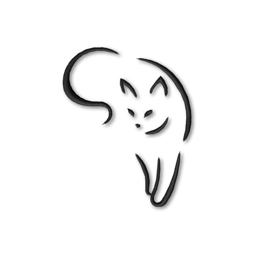 Cat Line Sketch Embroidery Designs Machine Instant Digital - Etsy