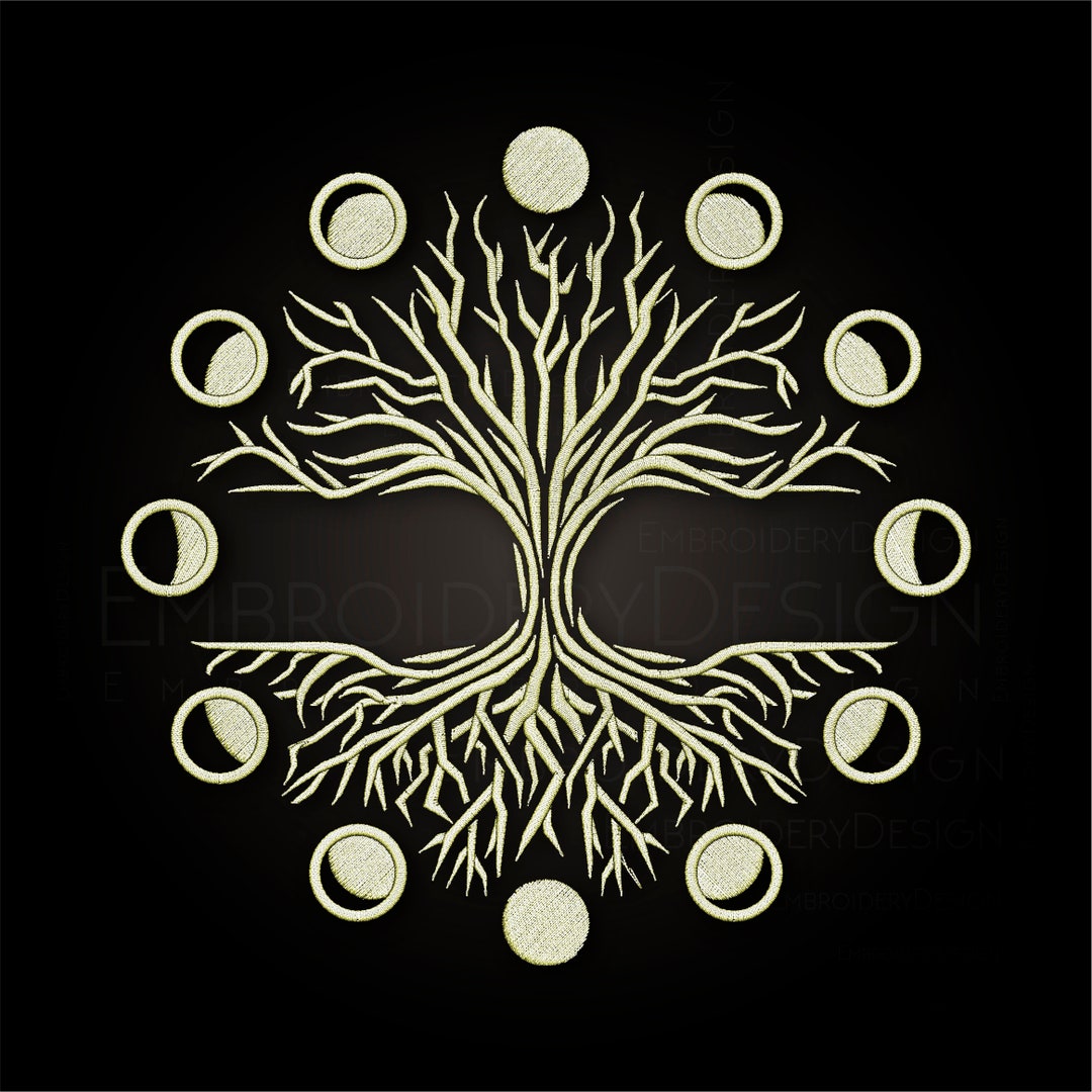 Magical Sacred Tree of Life Moon Embroidery Designs Machine Instant ...