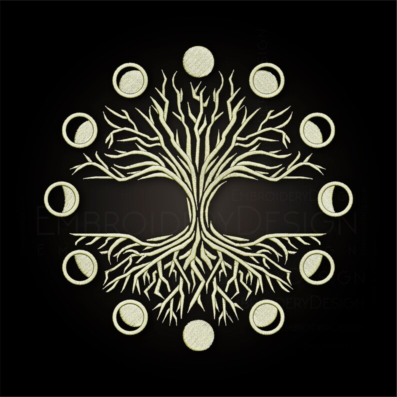 Magical Sacred Tree of Life Moon Embroidery Designs Machine - Etsy