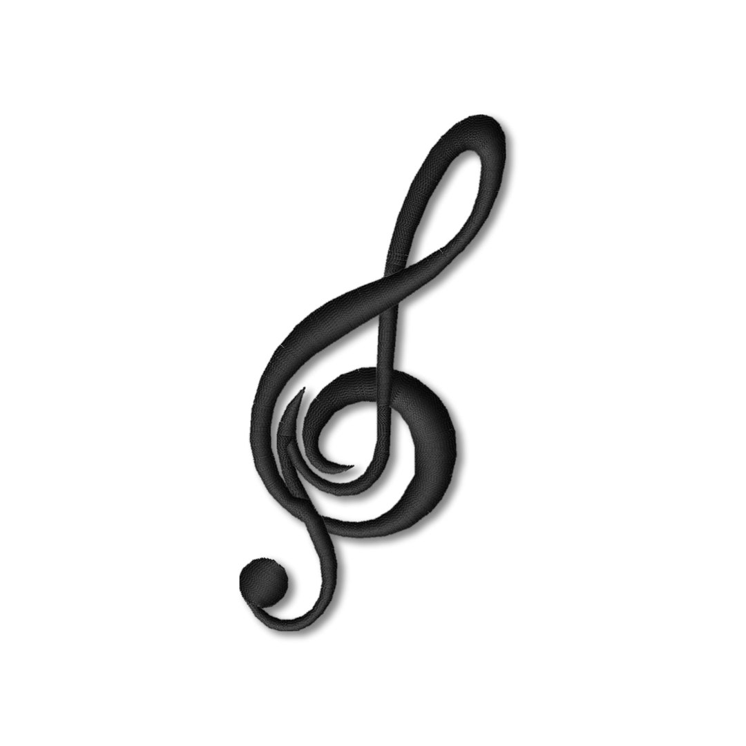 Treble Clef V1 Embroidery Designs Sketch Machine Instant Digital ...