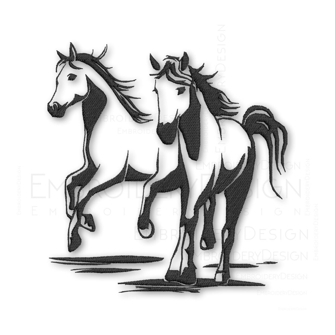 Horses Run Embroidery Designs Machine Instant Digital Download - Etsy