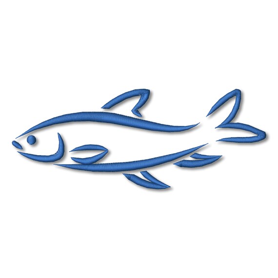 Fish Fishing Embroidery Designs Sketch Machine Instant Digital - Etsy