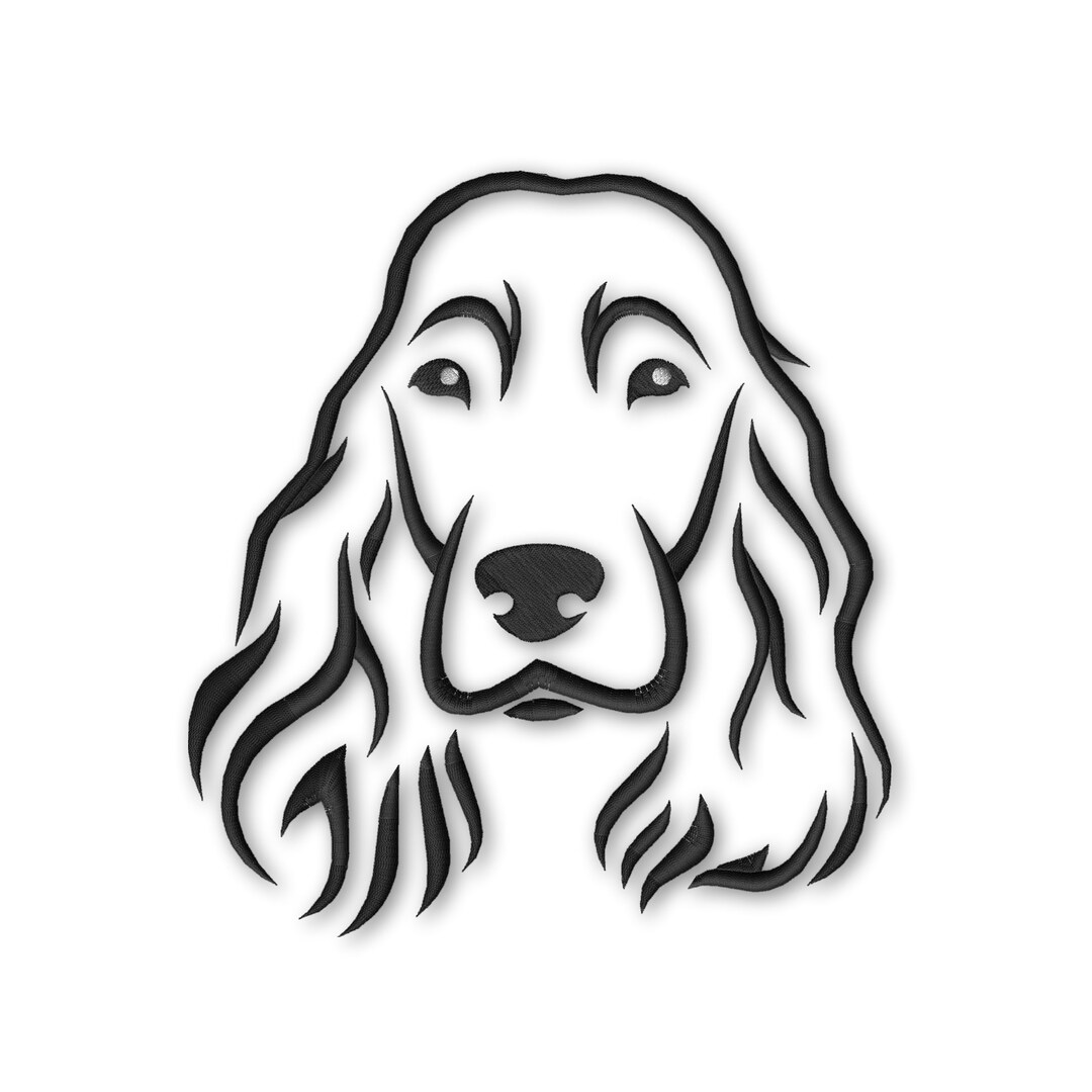 Cocker Spaniel Embroidery Designs Dog Face Sketch Machine Instant ...