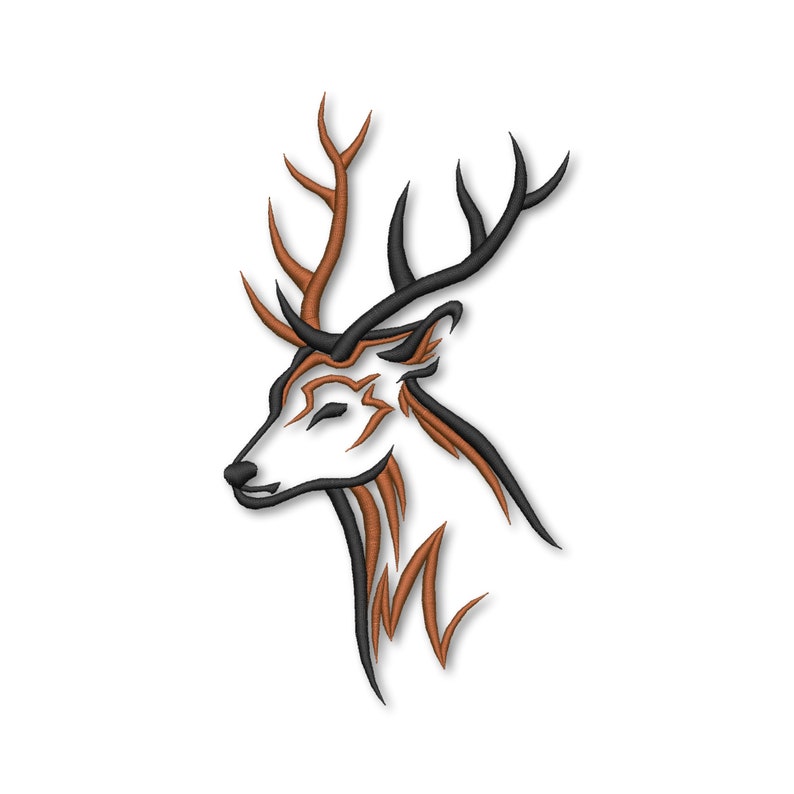 Deer Head Embroidery Designs Sketch Machine Instant Digital Download ...