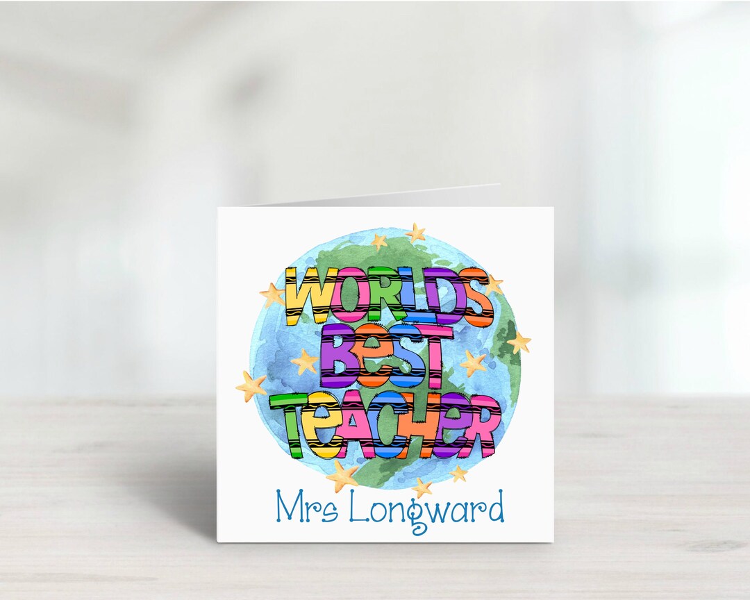 Personalised Teacher Thank You Card Teacher Gratitude Card End of Year ...