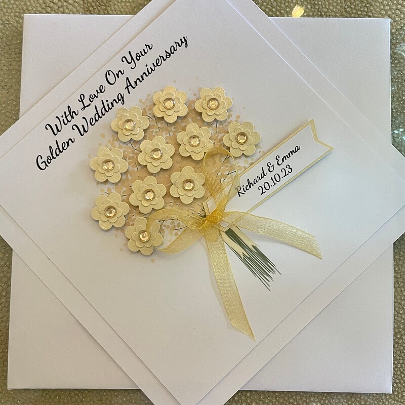 Golden Wedding Cards - Etsy UK