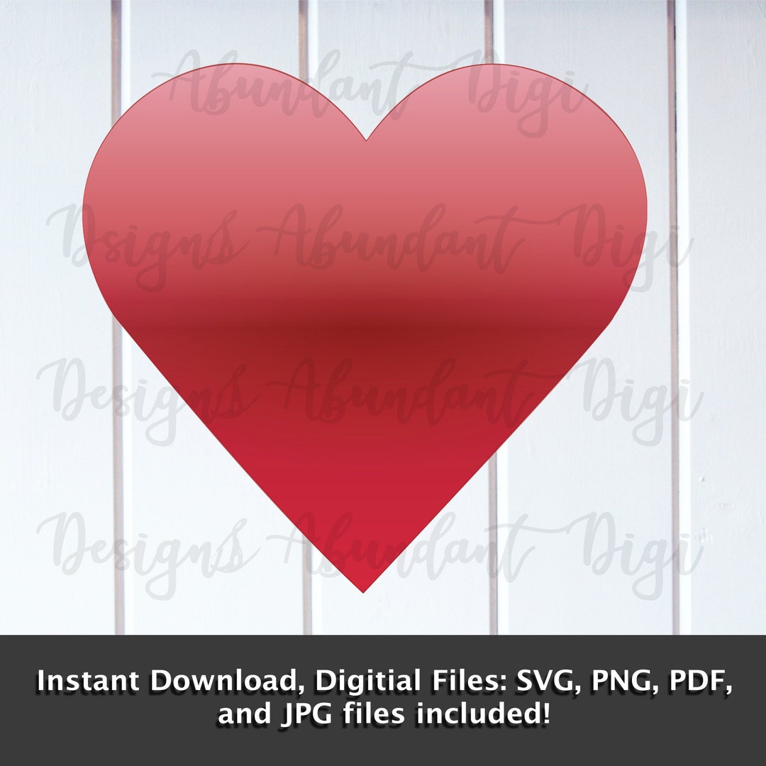 Red Button Heart DIGITAL DOWNLOAD | Svg, Png, Pdf, Instant Digital ...