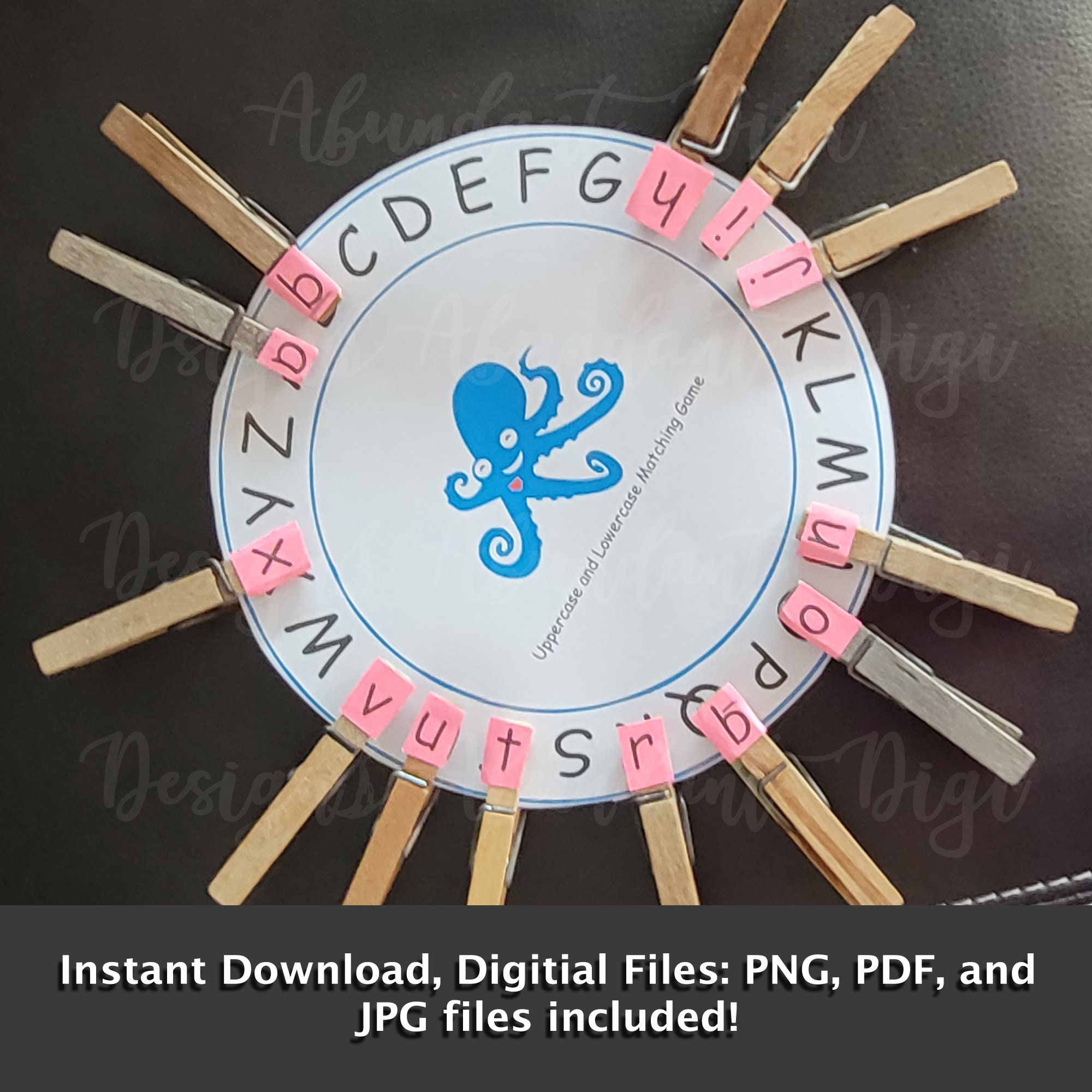 Clothespin Preschool Kindergarten Learning Upper and Lowercase Letters ...