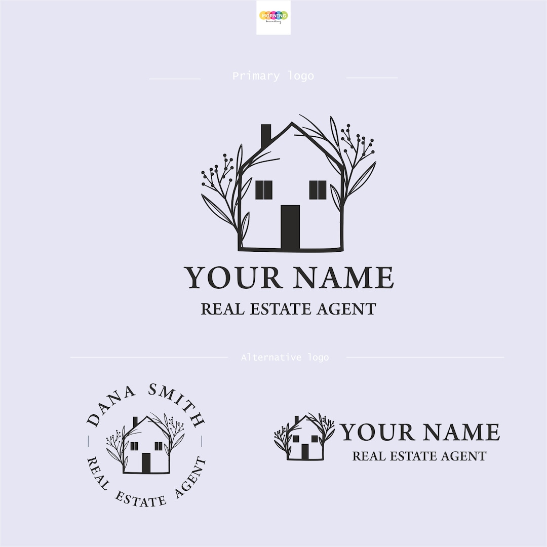 Flower House Logo for Realtor,real Estate Logo, Premade Logo, Home Logo ...