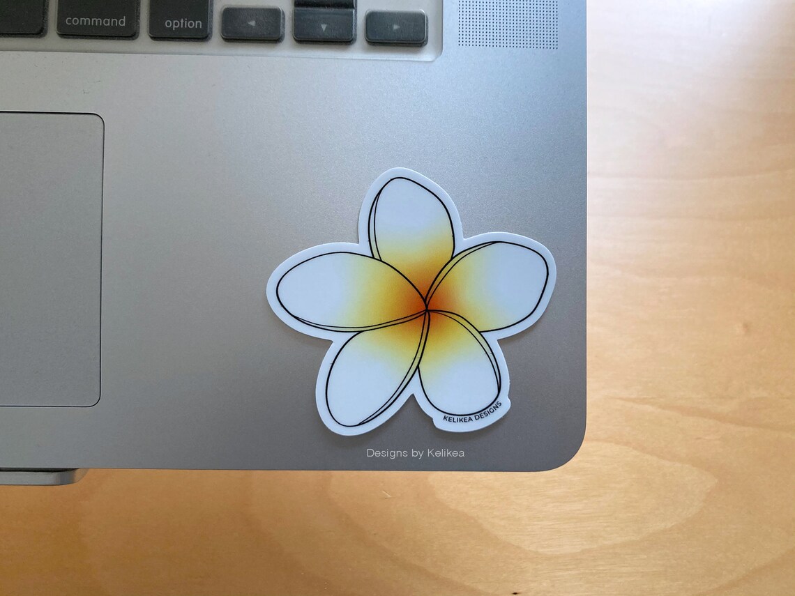 Plumeria Flower Die Cut Vinyl Sticker | Flower Sticker | Blossom ...