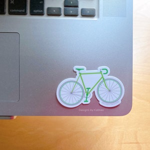 Fixie Bike Die Cut Vinyl Sticker | Fixed Bike | Bicycle Sticker | Green ...