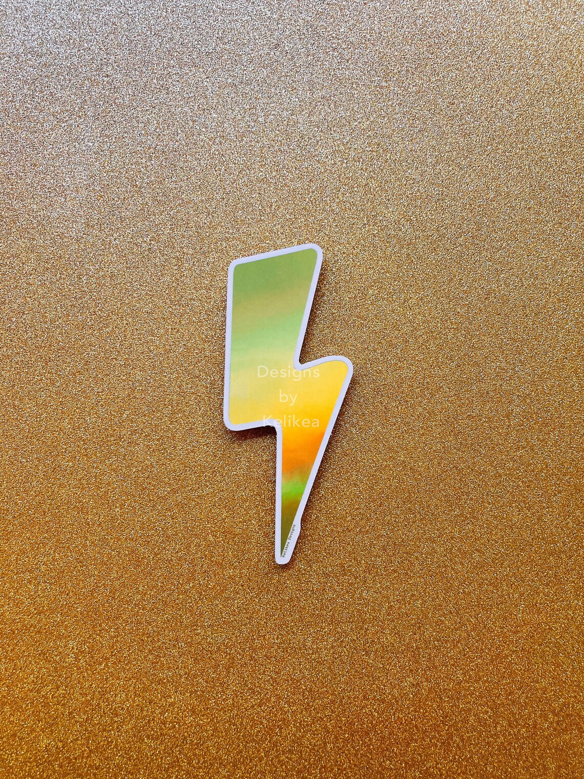 Holographic Lightning Bolt Sticker | Glossy Die Cut Sticker | 80s ...
