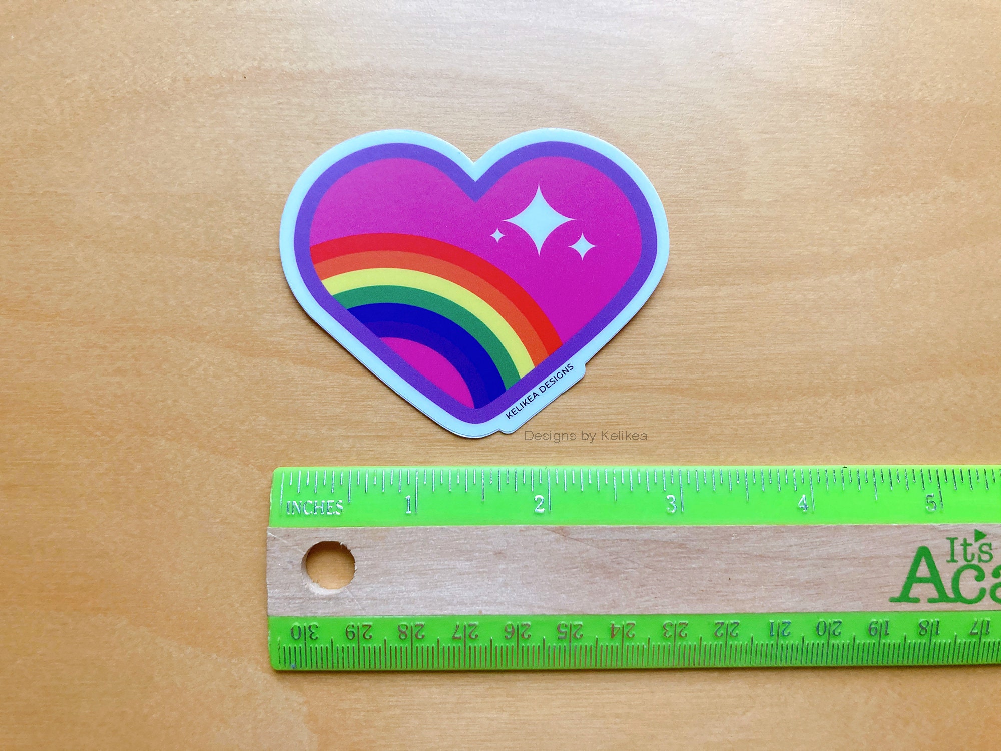 Heart With Rainbow and Sparkles Vinyl Sticker | Water Bottle Sticker ...