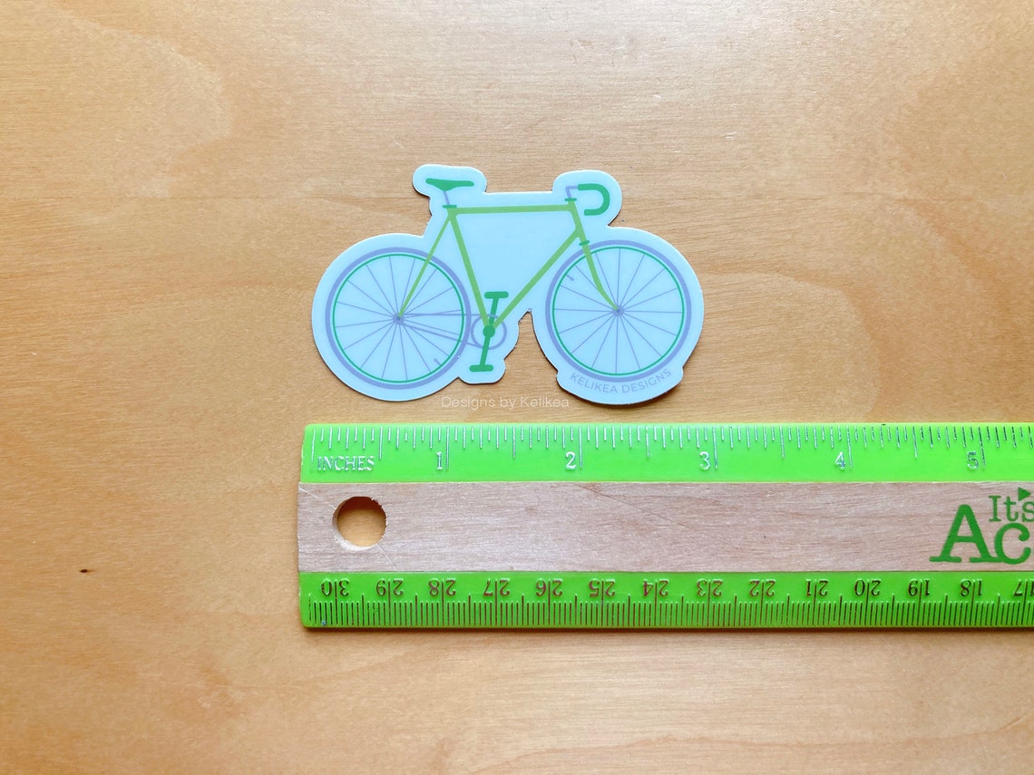 Fixie Bike Die Cut Vinyl Sticker | Fixed Bike | Bicycle Sticker | Green ...