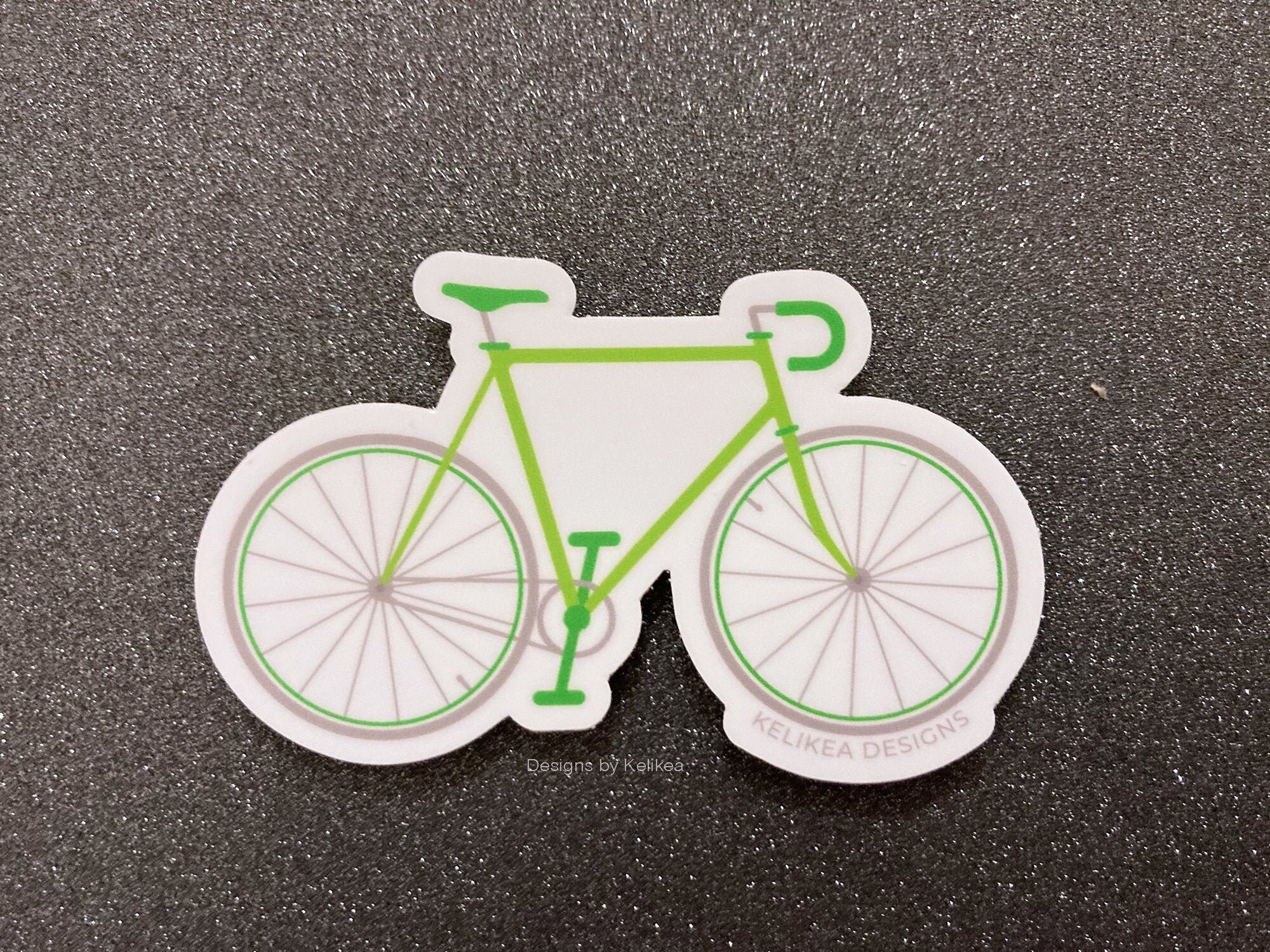 Fixie Bike Die Cut Vinyl Sticker | Fixed Bike | Bicycle Sticker | Green ...