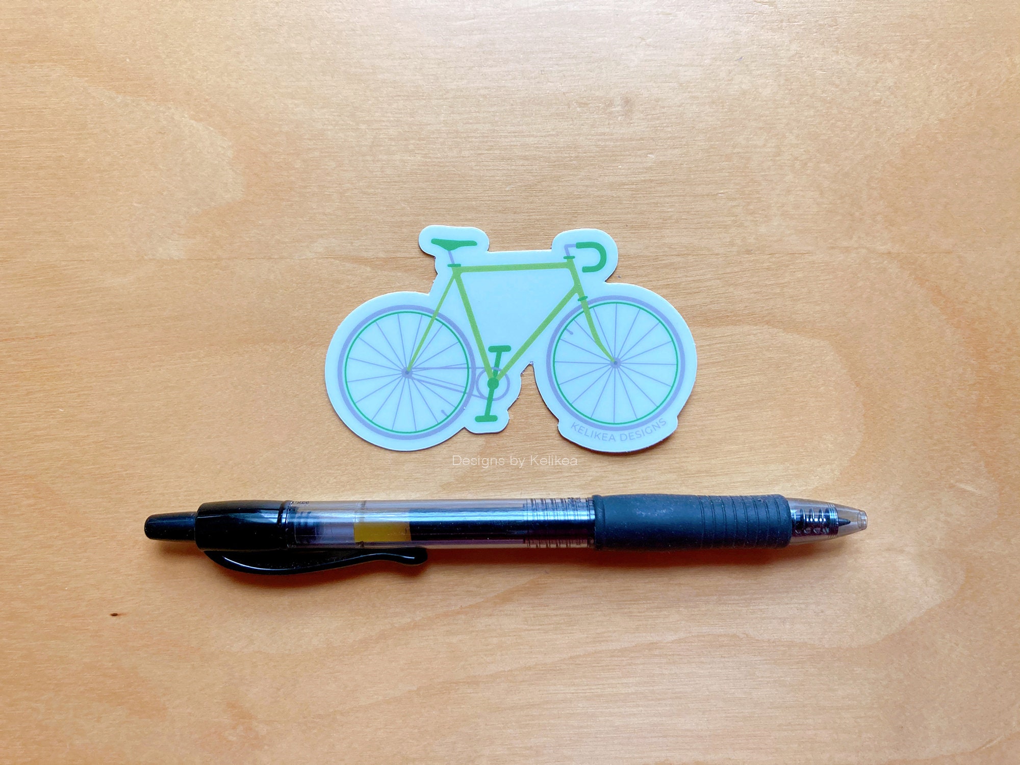 Fixie Bike Die Cut Vinyl Sticker | Fixed Bike | Bicycle Sticker | Green ...