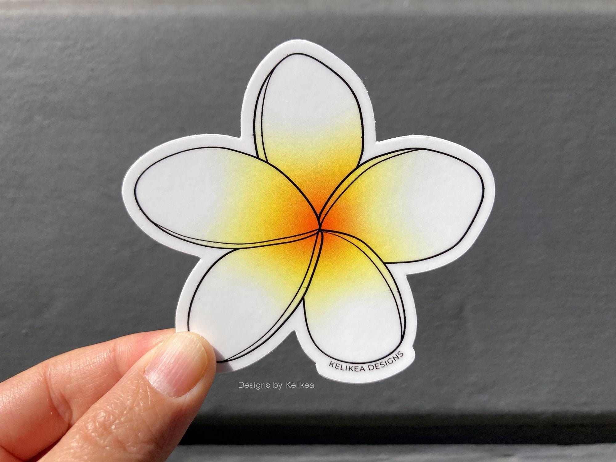 Plumeria Flower Die Cut Vinyl Sticker | Flower Sticker | Blossom ...