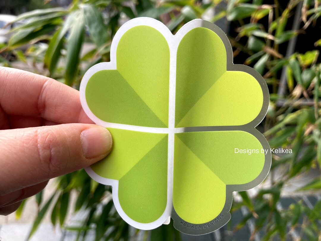 Clear Four Leaf Clover Sticker | Clover Sticker | Lucky Sticker | Saint ...