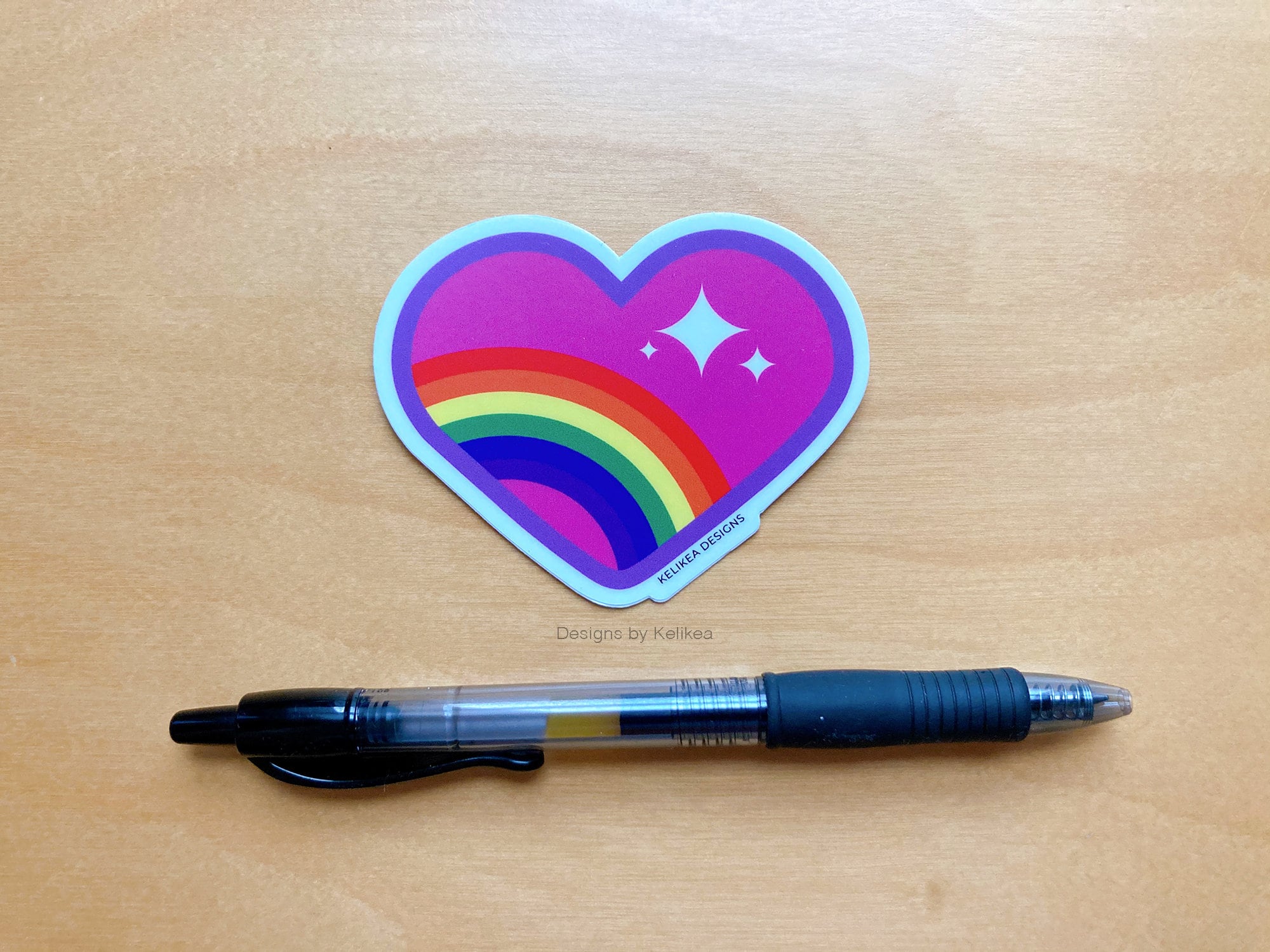 Heart With Rainbow and Sparkles Vinyl Sticker | Water Bottle Sticker ...