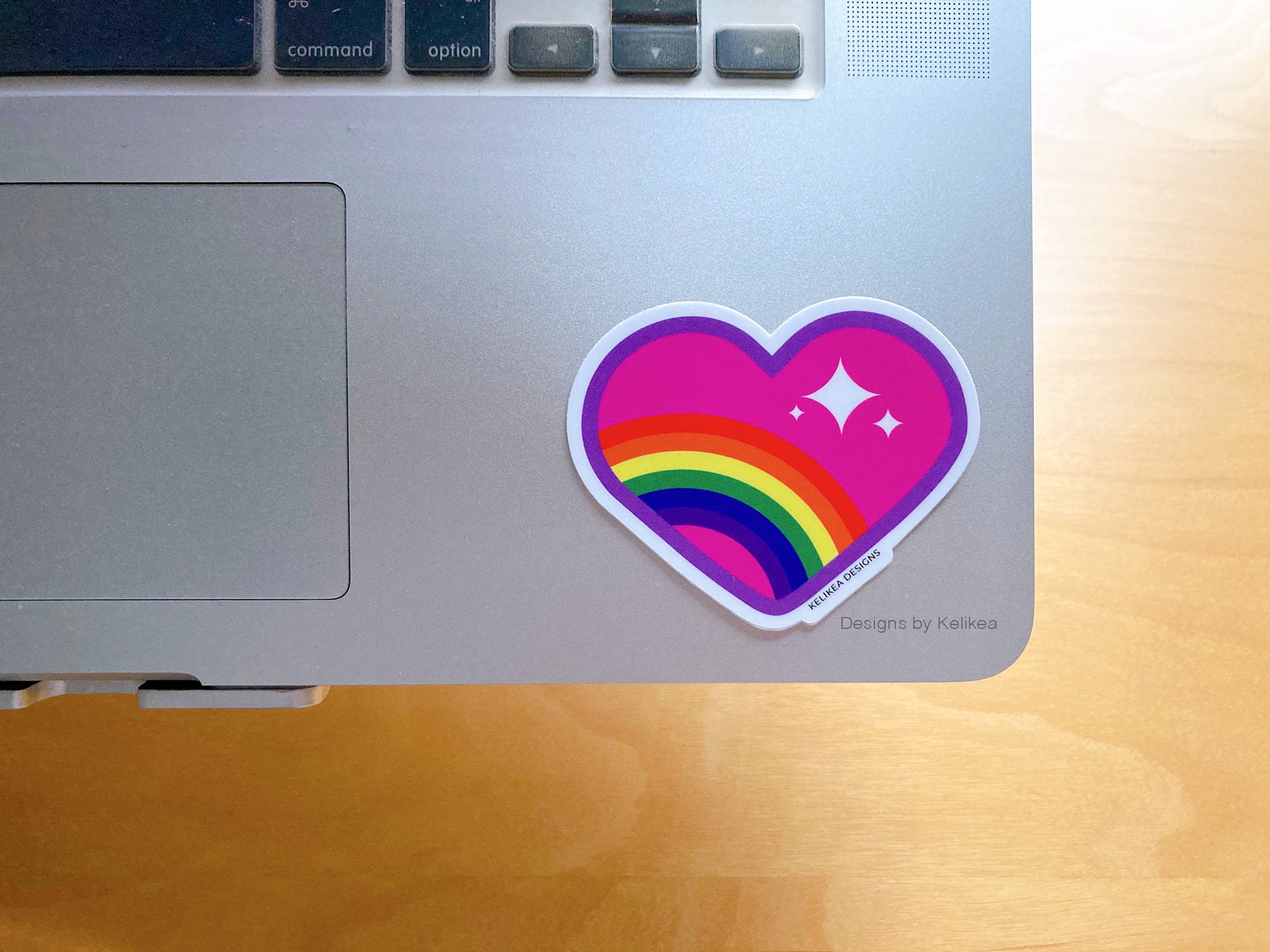 Heart With Rainbow and Sparkles Vinyl Sticker | Water Bottle Sticker ...